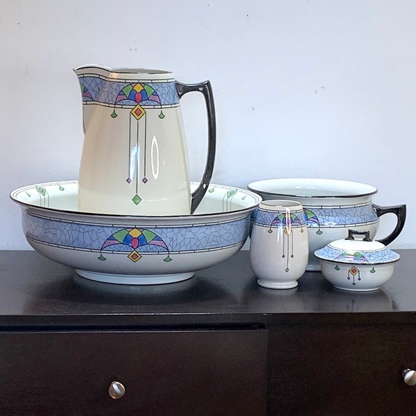 Pitcher & Wash Basin, - Etsy