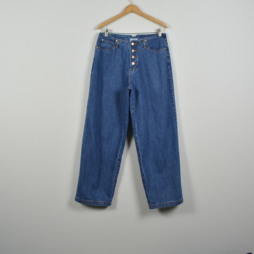 Carolina Blues Button Fly Wide Leg Vintage Denim Jeans - Etsy