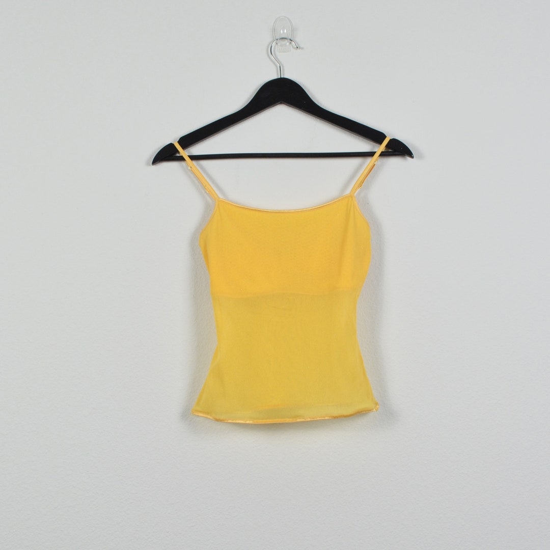 Cosabella Yellow 2000s Mesh Cami Tank Top - Etsy