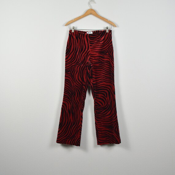 Red Velvet 2000s Flare Zebra Print Pants - Gem
