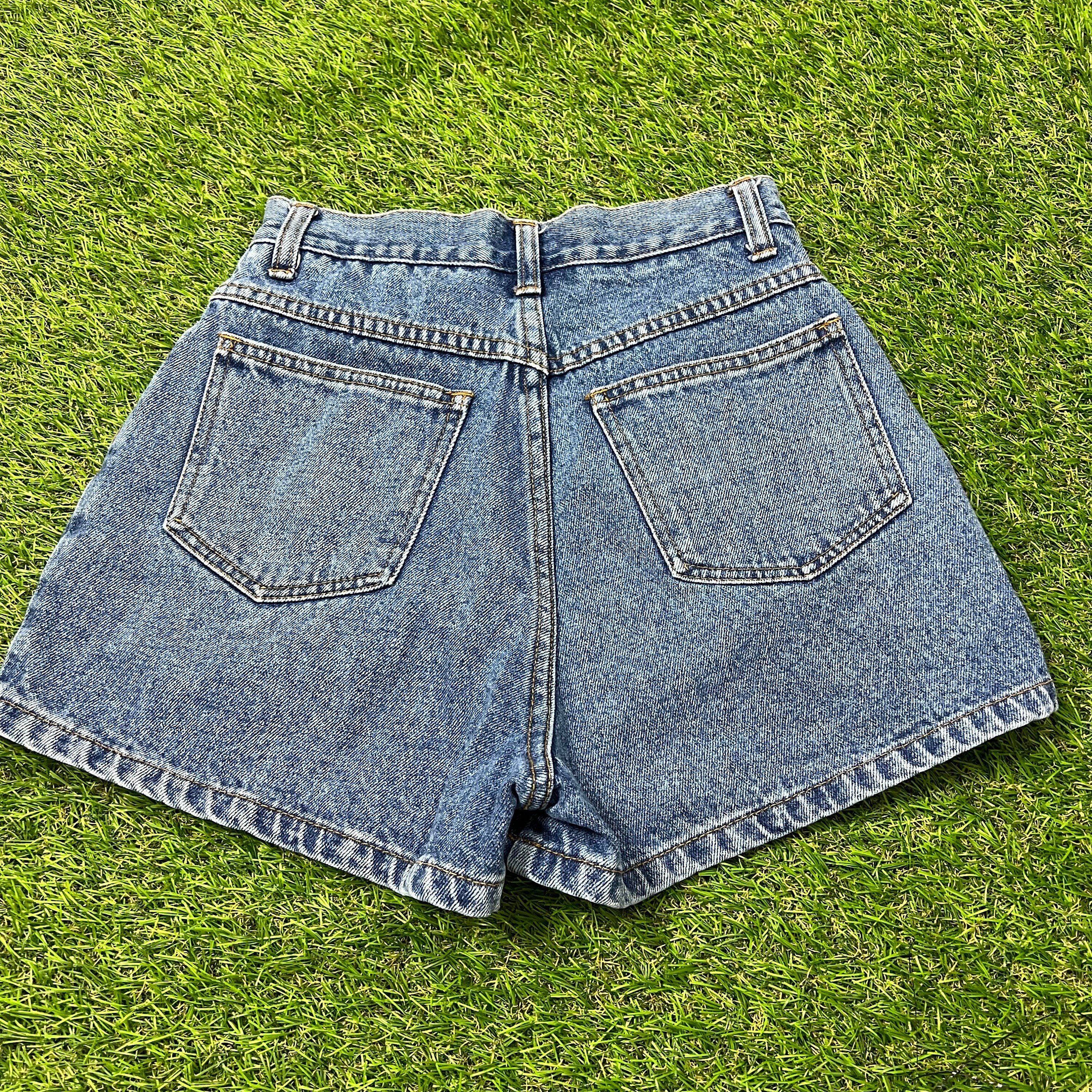 Extra 90s Denim Daisy Print Shorts - Etsy