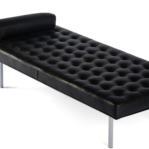 Retro Modern Tufted Genuine Leather Daybed Bench Lounge - Etsy