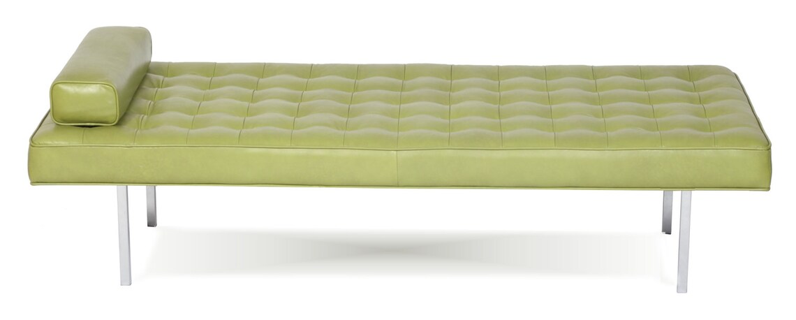 Retro Modern Tufted Genuine Leather Daybed Bench Lounge | Etsy