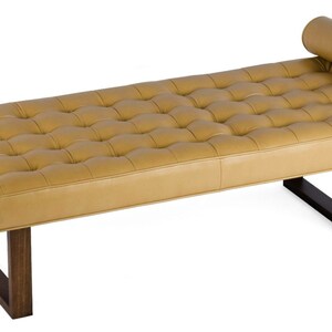 Retro Modern Tufted Leather Daybed Lounge Chaise Bench - Etsy
