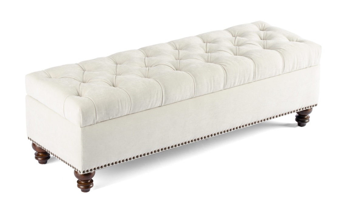 Chesterfield Deep Button Diamond Tufted Storage Bench Ottoman - Etsy