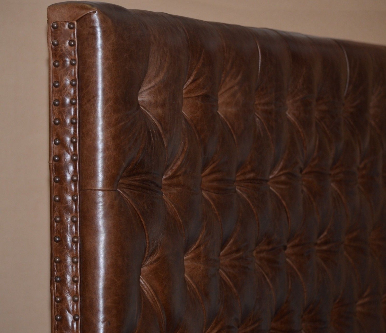 King Size Chesterfield Headboard W Deep Buttonless Diamond Etsy