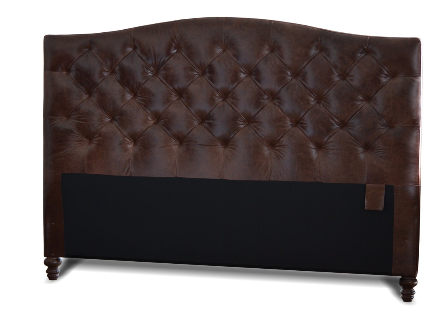 Queen Size Brunette Genuine Leather Diamond Tufted Headboard Etsy