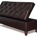 Queen Size Chesterfield Storage Bench, Button Tufted Ottoman in Genuine ...