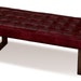 Retro - Modern Merlot Red Genuine Leather Bench, Ottoman, Coffee Table ...
