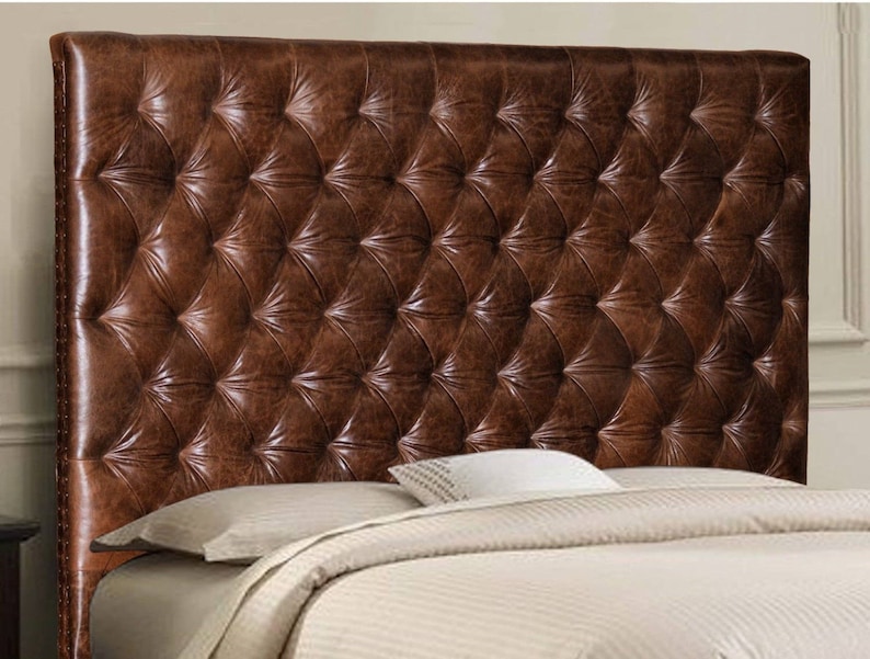 Queen Size Chesterfield Headboard W Deep Buttonless Diamond Etsy