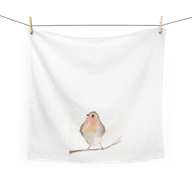 Watercolor Rustic Robin Tea Towel - Etsy