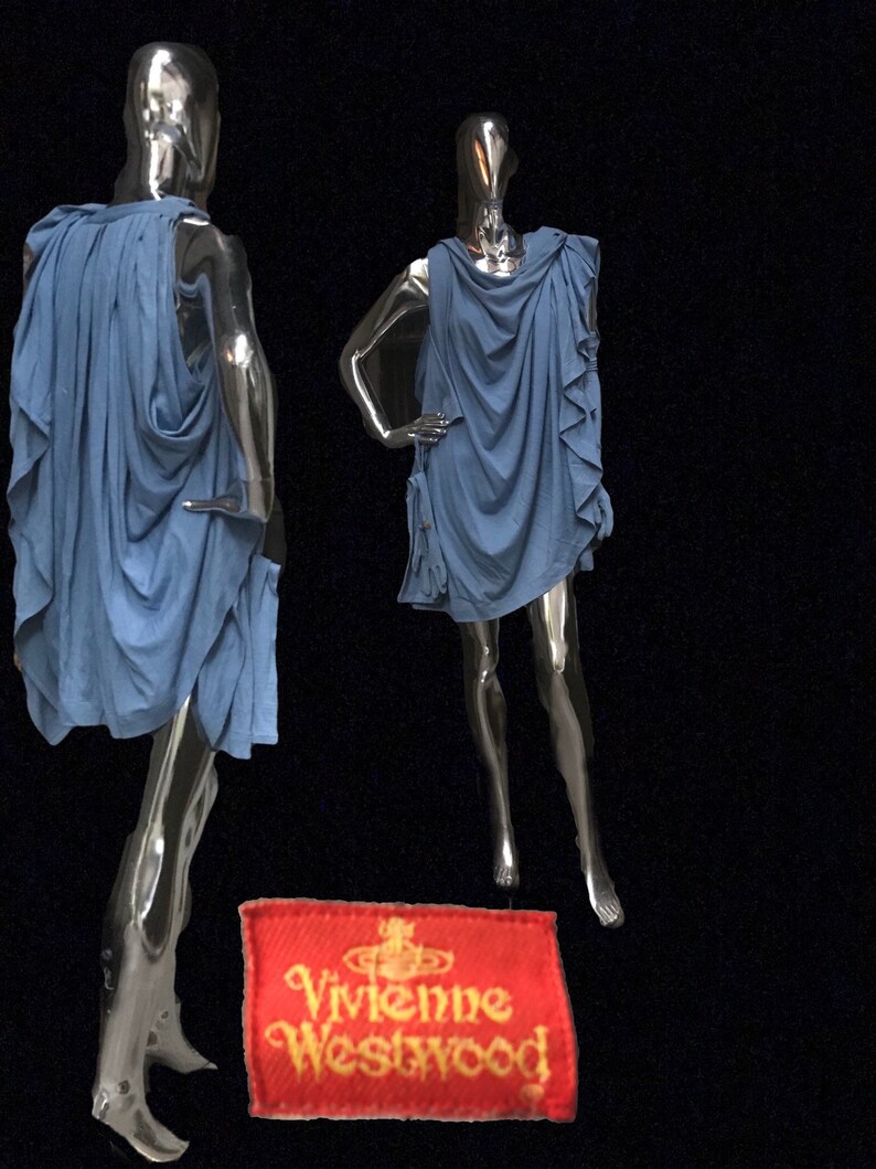 Vivienne Westwood VTG 80s Runway Dress Cape Wool Toga britain Must Go ...