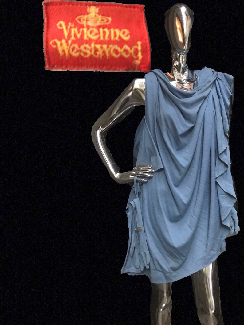 Vivienne Westwood VTG 80s Runway Dress Cape Wool Toga britain Must Go ...