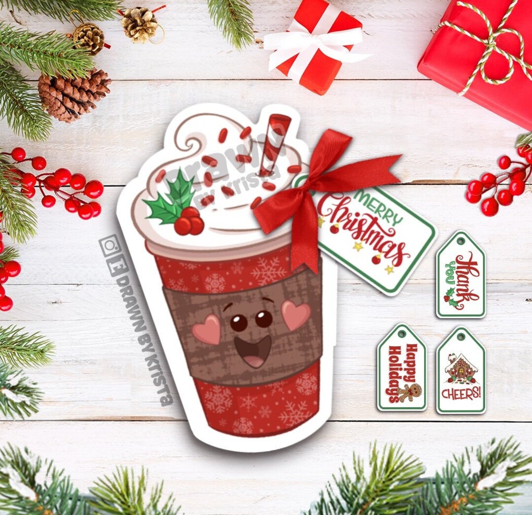 Holiday Latte Printable Gift Card Holder, Cricut File, Print and Cut ...