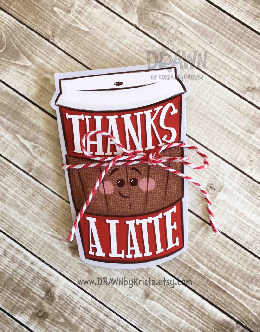 Thanks A Latte, Printable Gift Card Holder, Teacher Gift, Thank You ...
