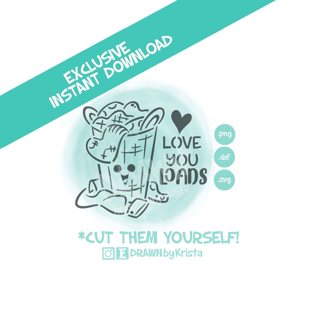 Valentine Stencil- Laundry- I Love You Loads- PYO Digital Stencil File ...