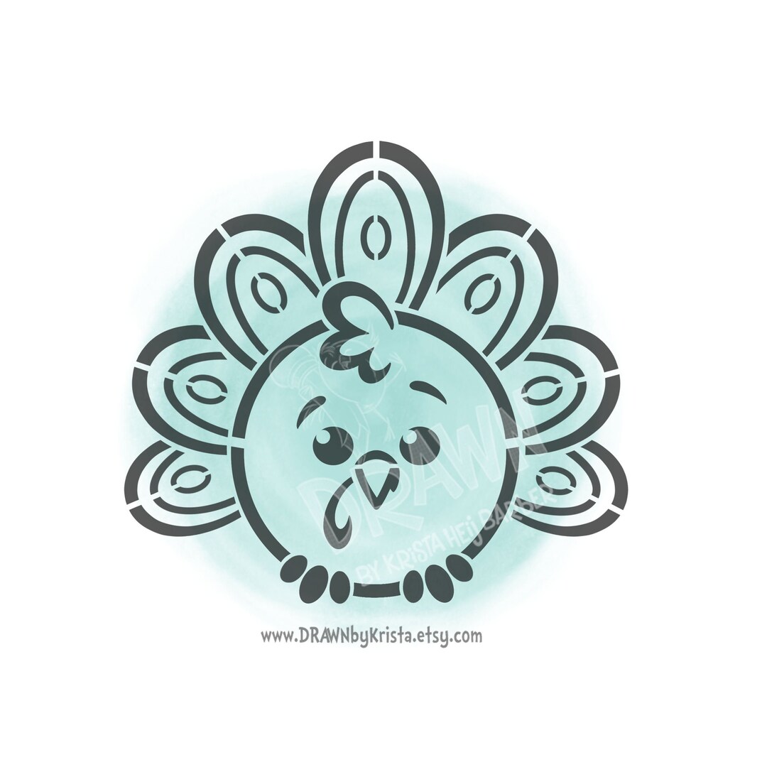 Cute Chubby Turkey Stencil File, PYO Digital File Instant Download ...