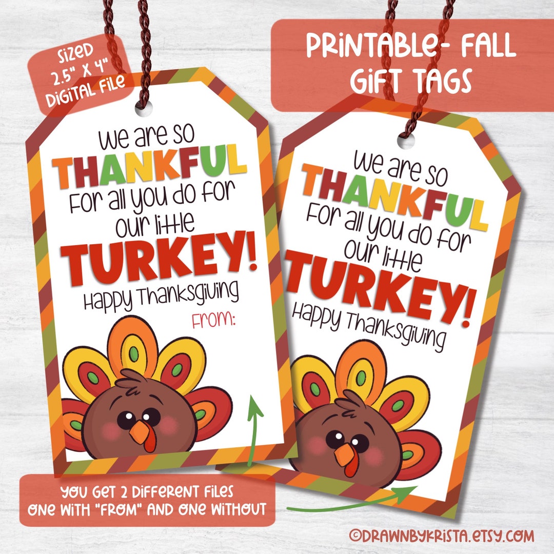 Printable Thankful for You Teacher Gift Tag Cookie Treat Gift Tag ...