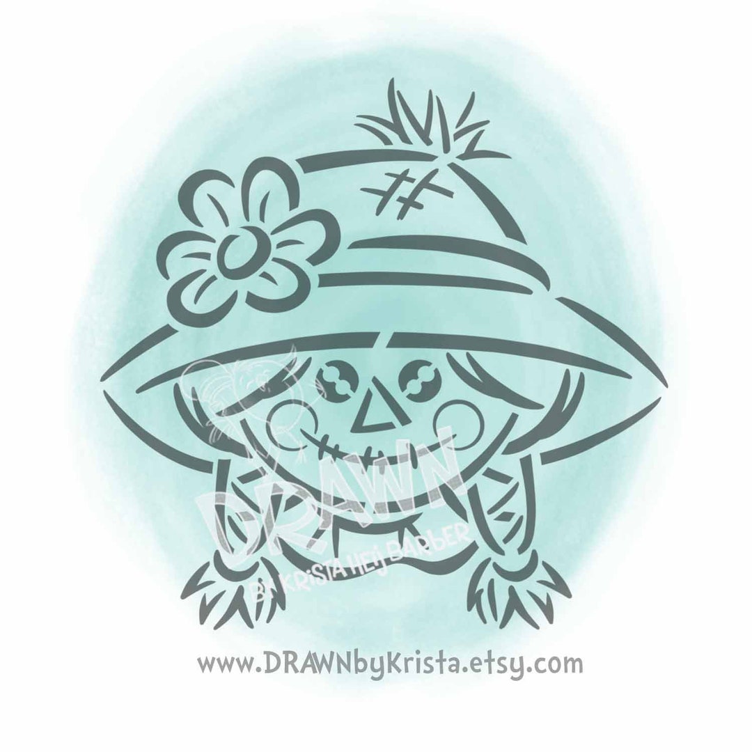 PYO Cookie Stencil Scarecrow Girlcookie PYO Fall Stencil Cookies ...