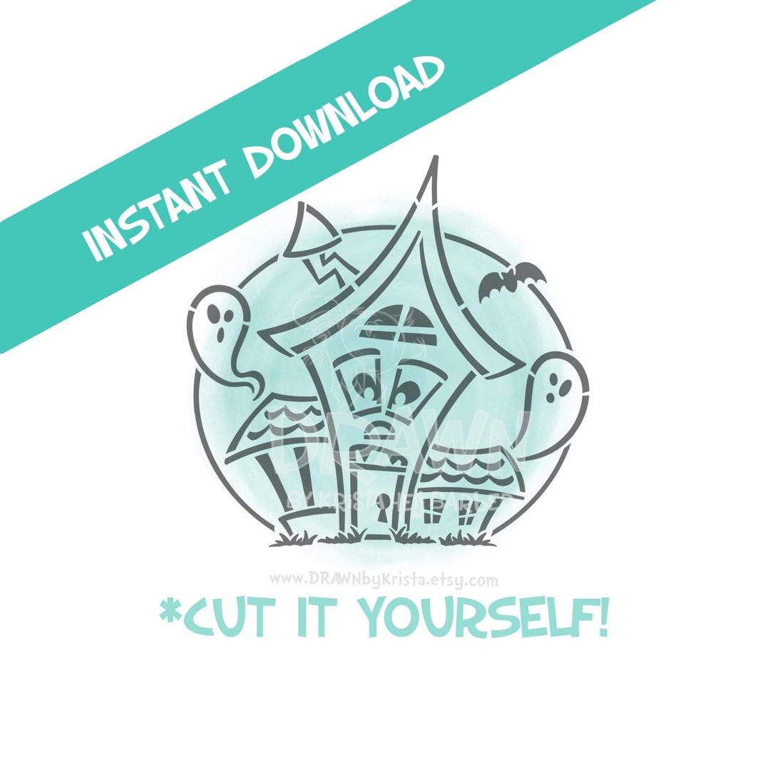 Halloween Goofy Haunted House- Halloween, Stencil, PYO, SVG, PNG Files ...