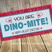 Valentine Printable Bag Topper you Are Dino-mite | Etsy