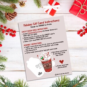 Holiday Latte Printable Gift Card Holder, Cricut File, Print and Cut ...