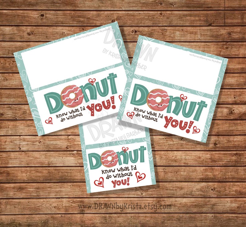 Donut Know what I would do without you Printable Bag Topper | Etsy