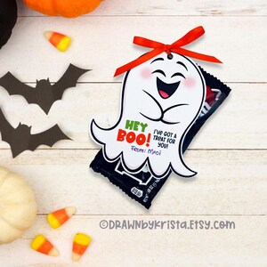 Cute Ghost Treat Holder Printable Halloween Gift Tag Card Halloween ...