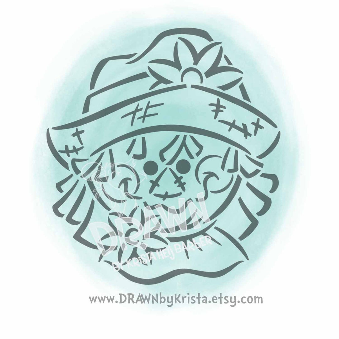 PYO Cookie Stencil Fall Scarecrow Head Cookie PYO Fall Stencil Cookies ...