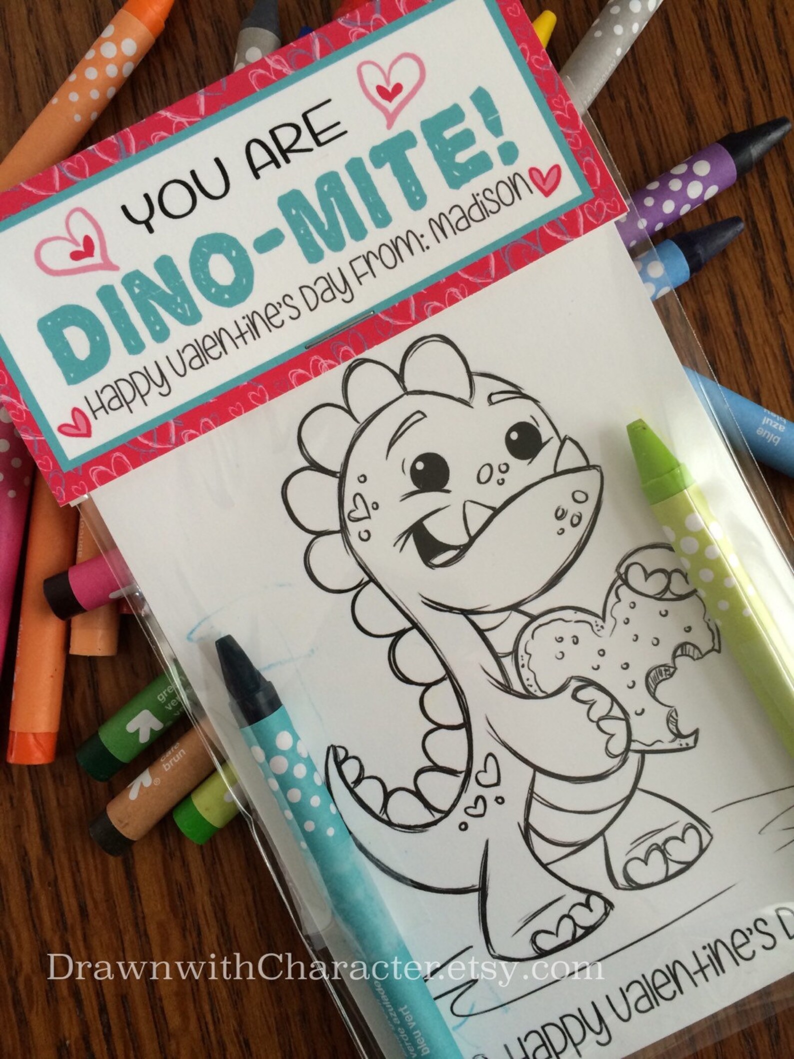 Valentine Printable Bag Topper "you Are Dino-mite!" Valentine, Teacher ...