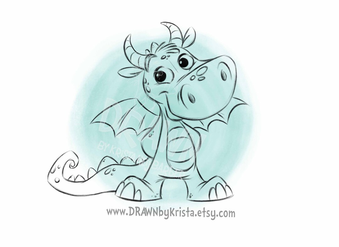 Dragon Cute Digi DS53-DRAGON - Etsy