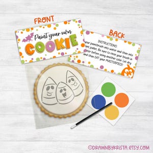Halloween Printable PYO Cookie Bag Topper Treat Halloween Paint Your ...