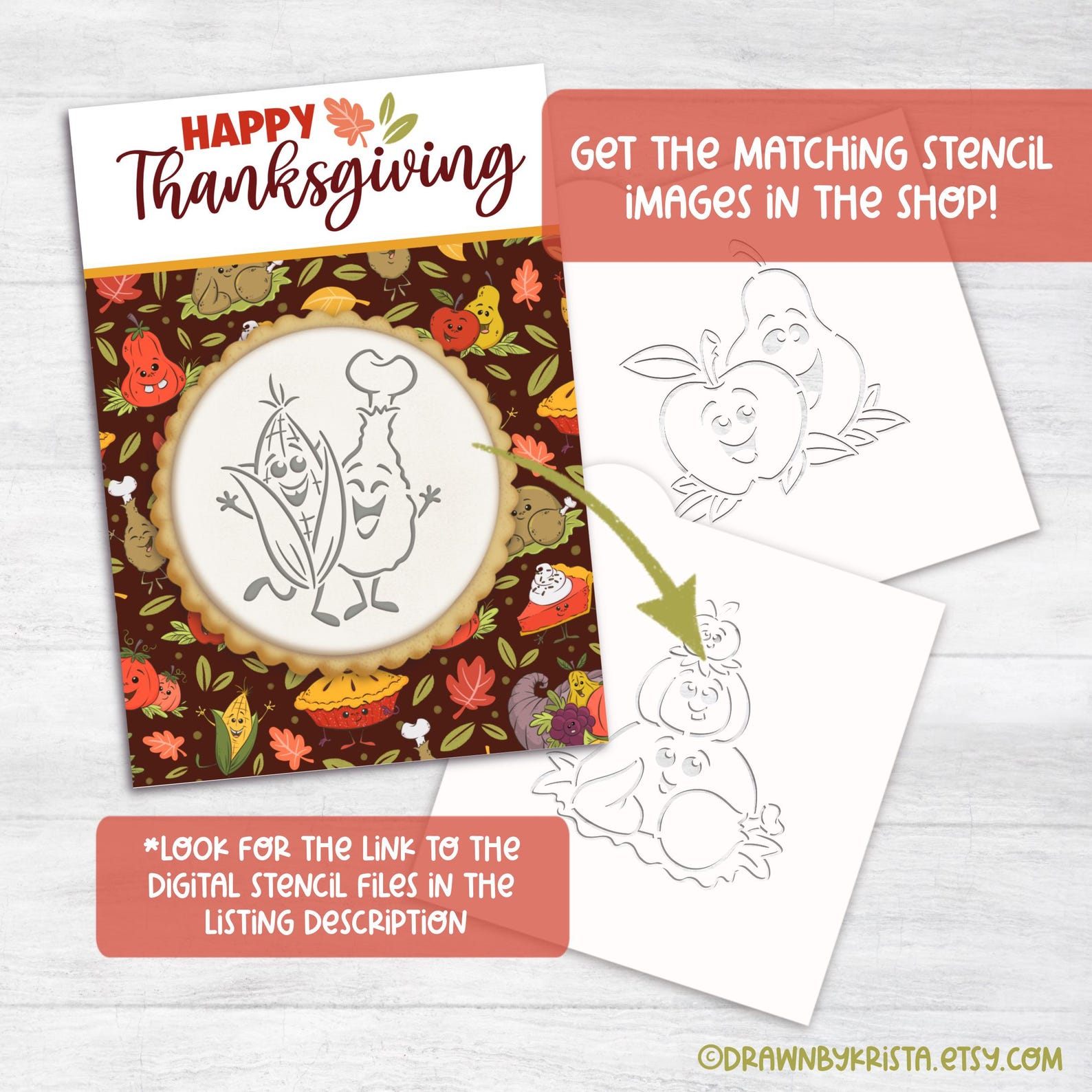 Thanksgiving Printable Cookie Backer Cards Fall Thanksgiving Backer ...
