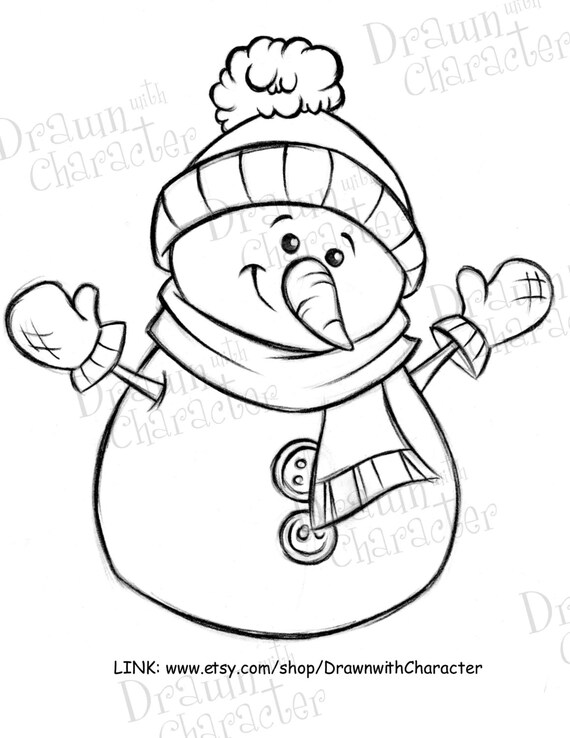 Snowman Black And White Clip Art
