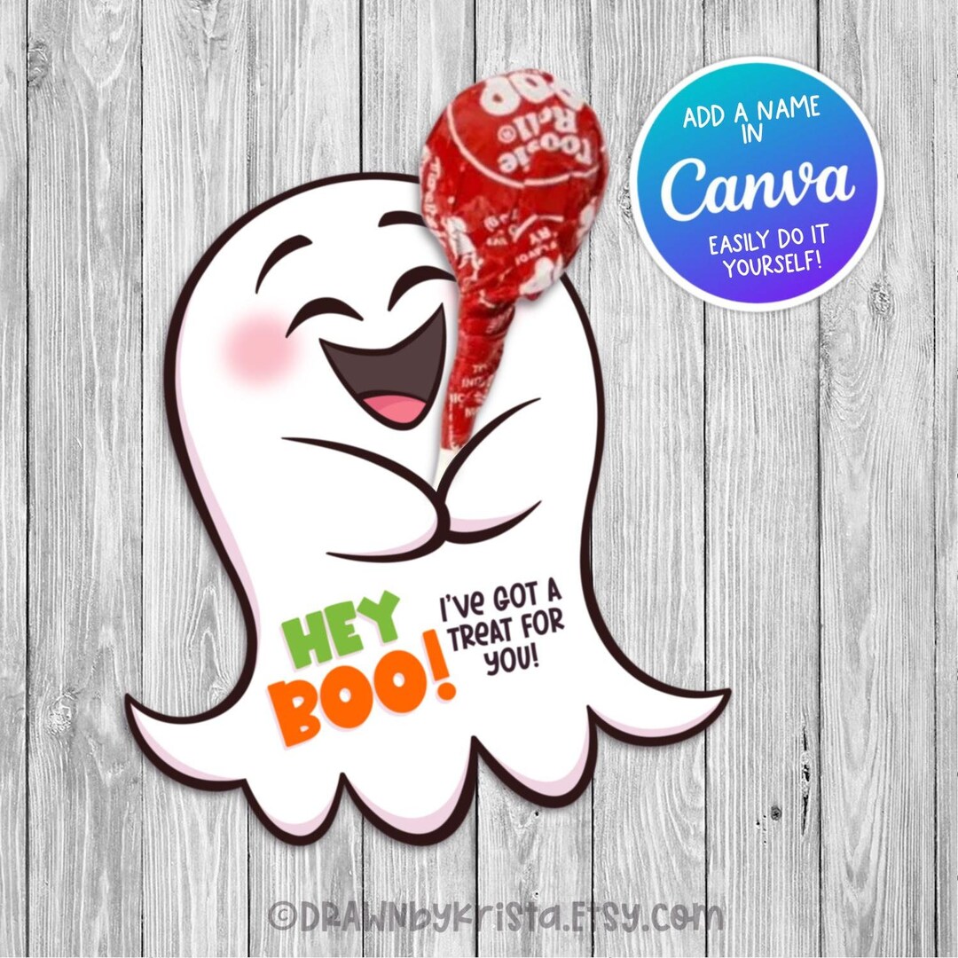 Cute Ghost Treat Holder Printable Halloween Gift Tag Card Halloween ...