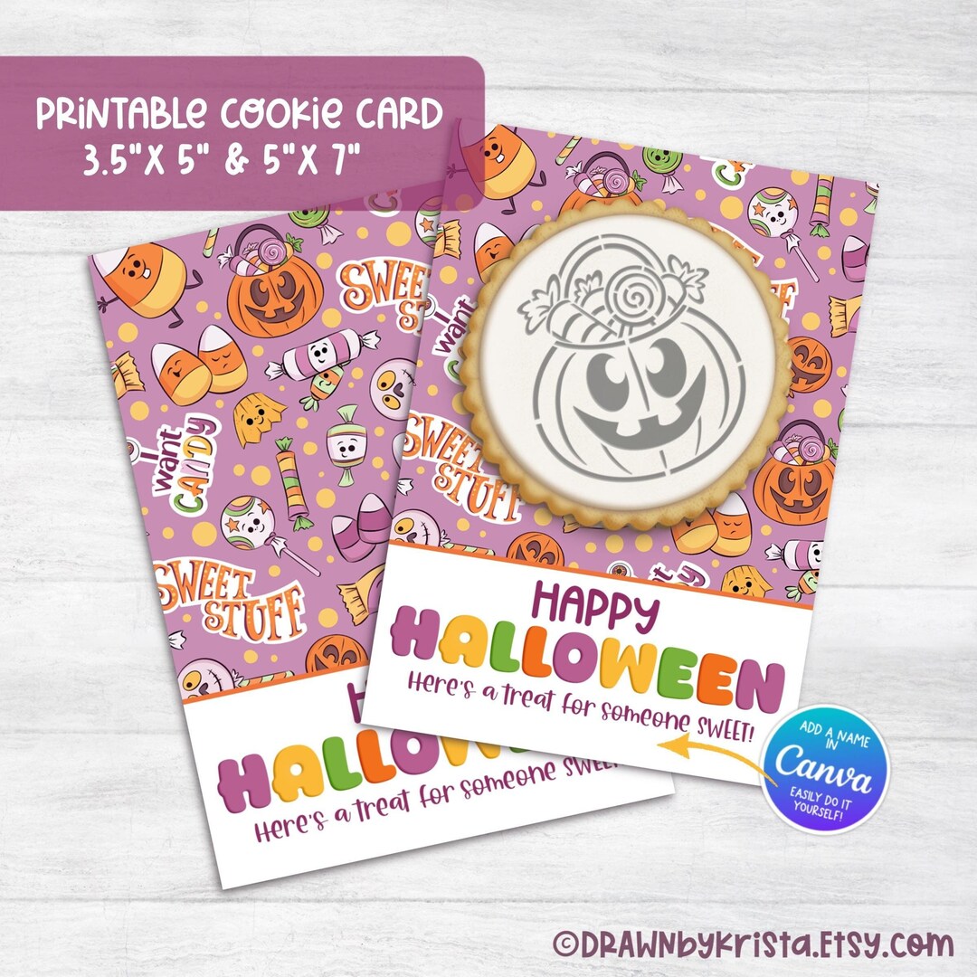 Halloween Candy Printable Cookie Backer Cards Halloween Pumpkin Backer ...