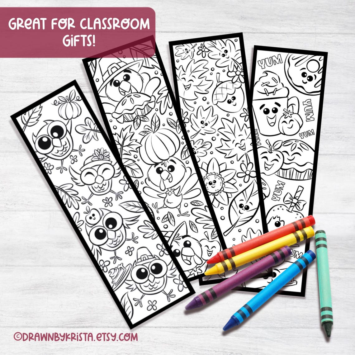 Thanksgiving Fall Printable Coloring Bookmarks Thanksgiving Coloring ...