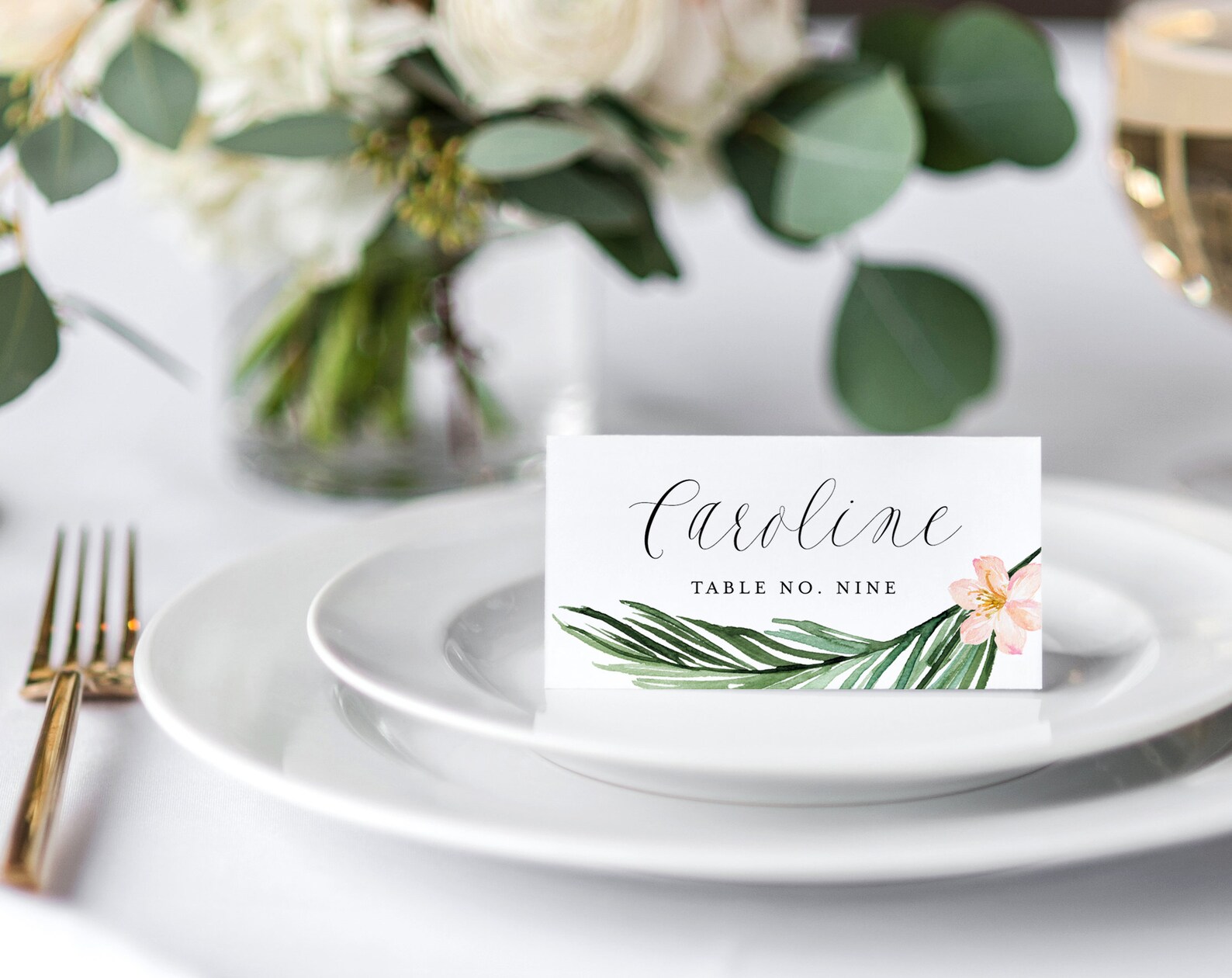 Tropical Place Cards Template Printable Beach Wedding Name - Etsy