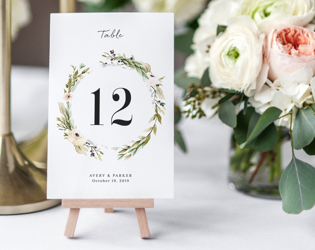 Table Numbers Template, Printable Wedding Table Numbers, Instant ...