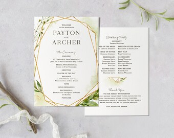 Printable Wedding Program Template Instant Download Order of | Etsy