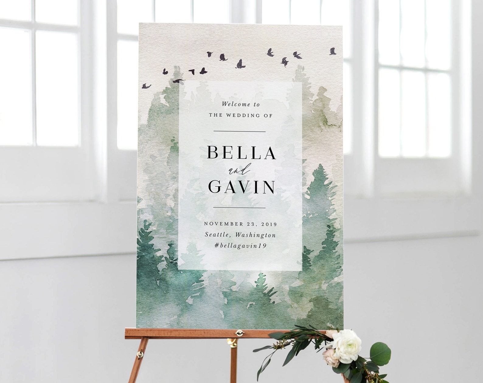 Forest Wedding Invitation Template Bundle Printable Woodland | Etsy