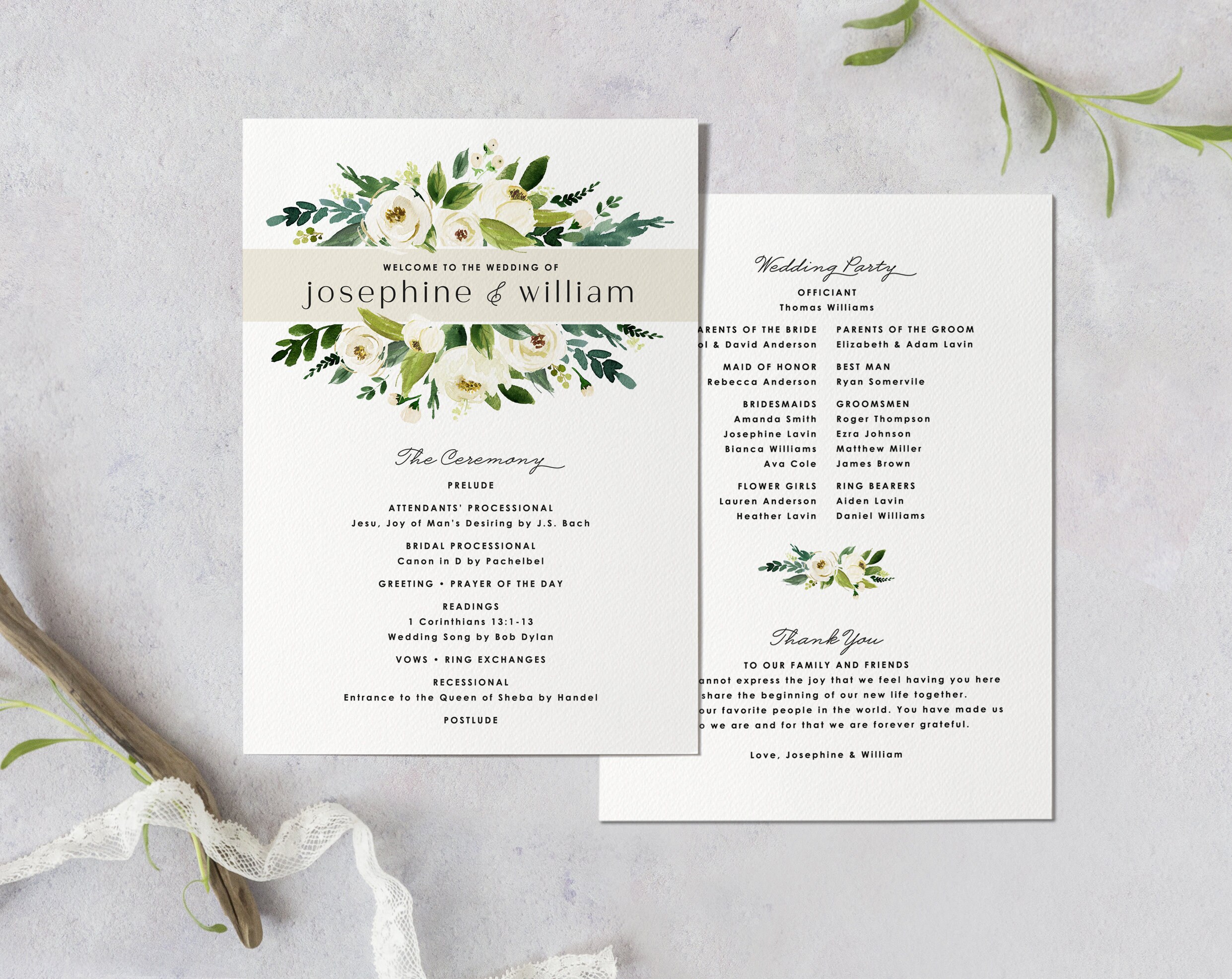 Printable Wedding Program Template Instant Download Order of | Etsy
