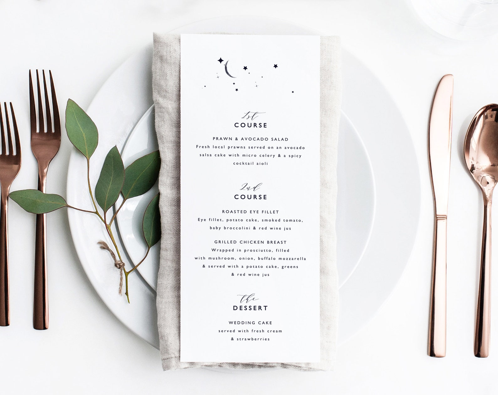 Starry Night Wedding Menu Template Printable Space Star Menus - Etsy