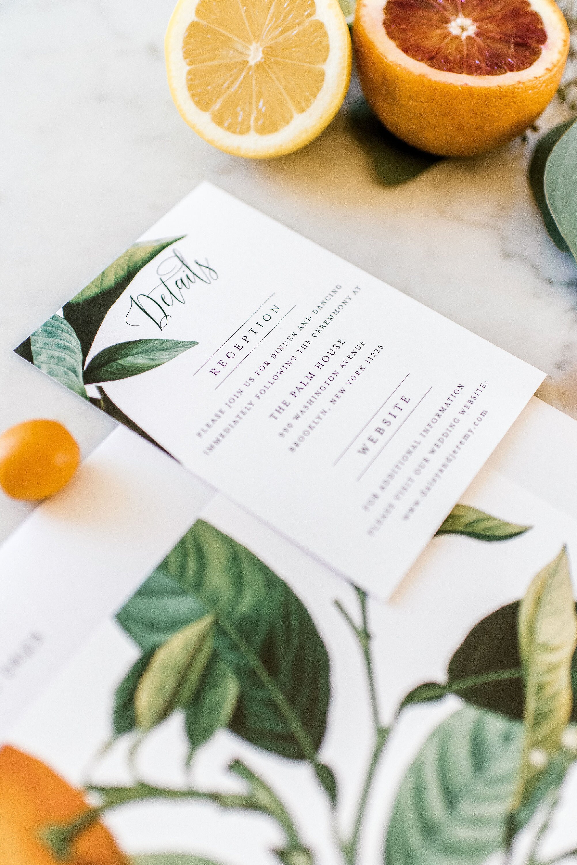 Citrus Wedding Invitation Template Set Printable Orange | Etsy