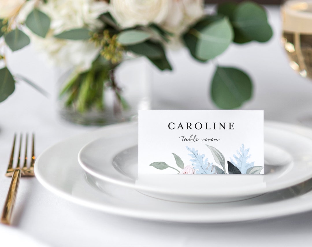 Floral Place Card Template Printable Wedding Place Cards - Etsy