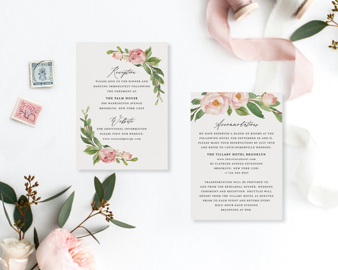 Wedding Details Card Template Printable Information Card DIY | Etsy