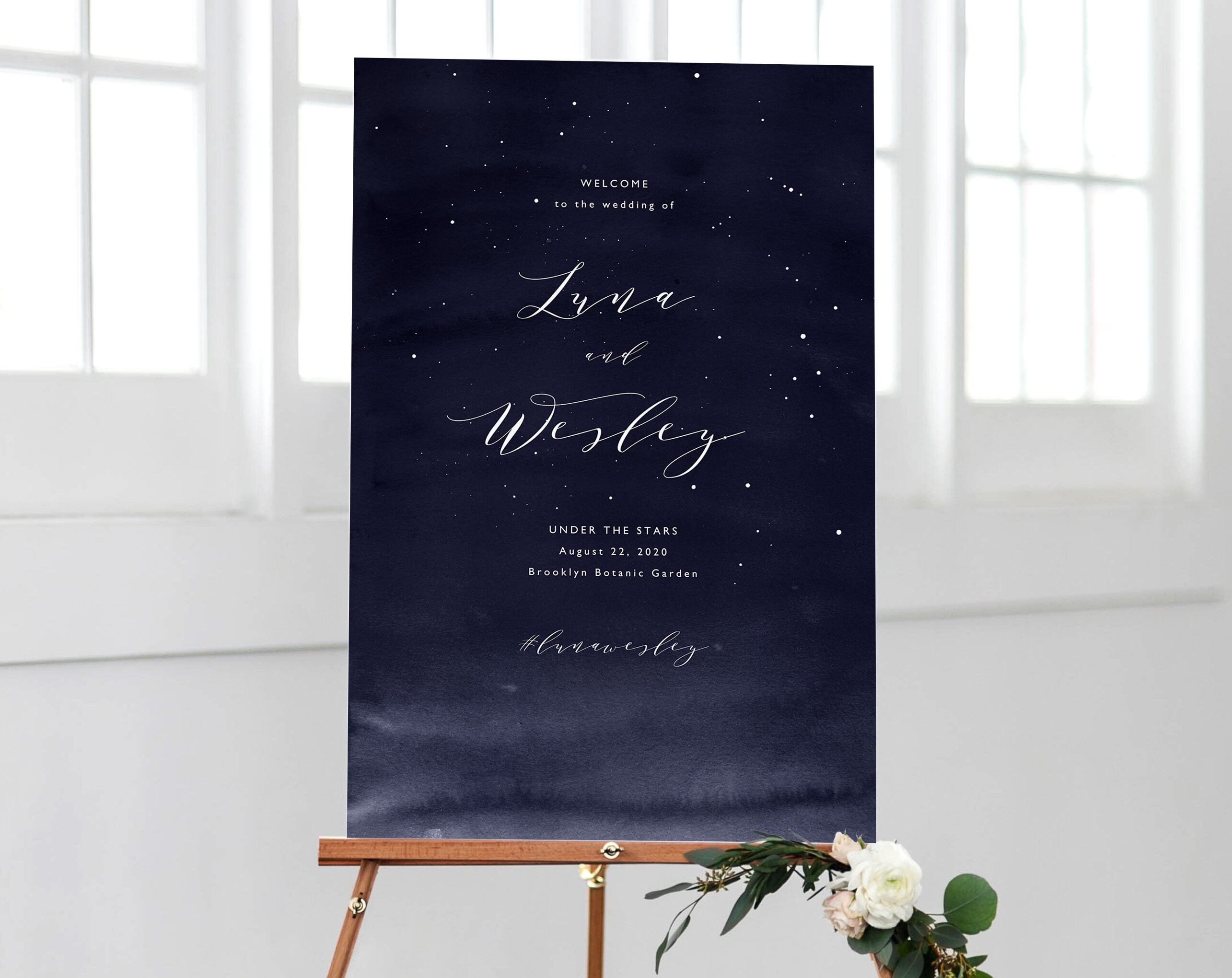 Starry Night Wedding Welcome Sign Template Printable Space - Etsy