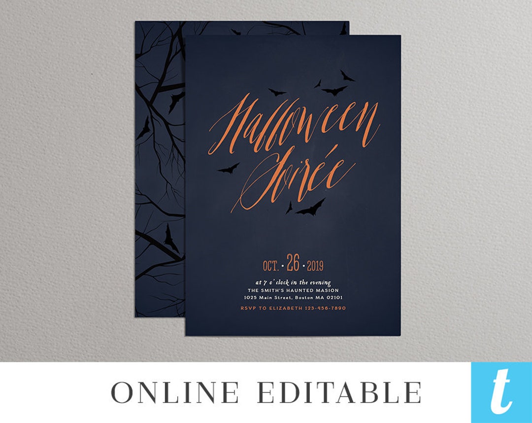 Printable Halloween Invitation Template Adult Halloween Party Invites ...