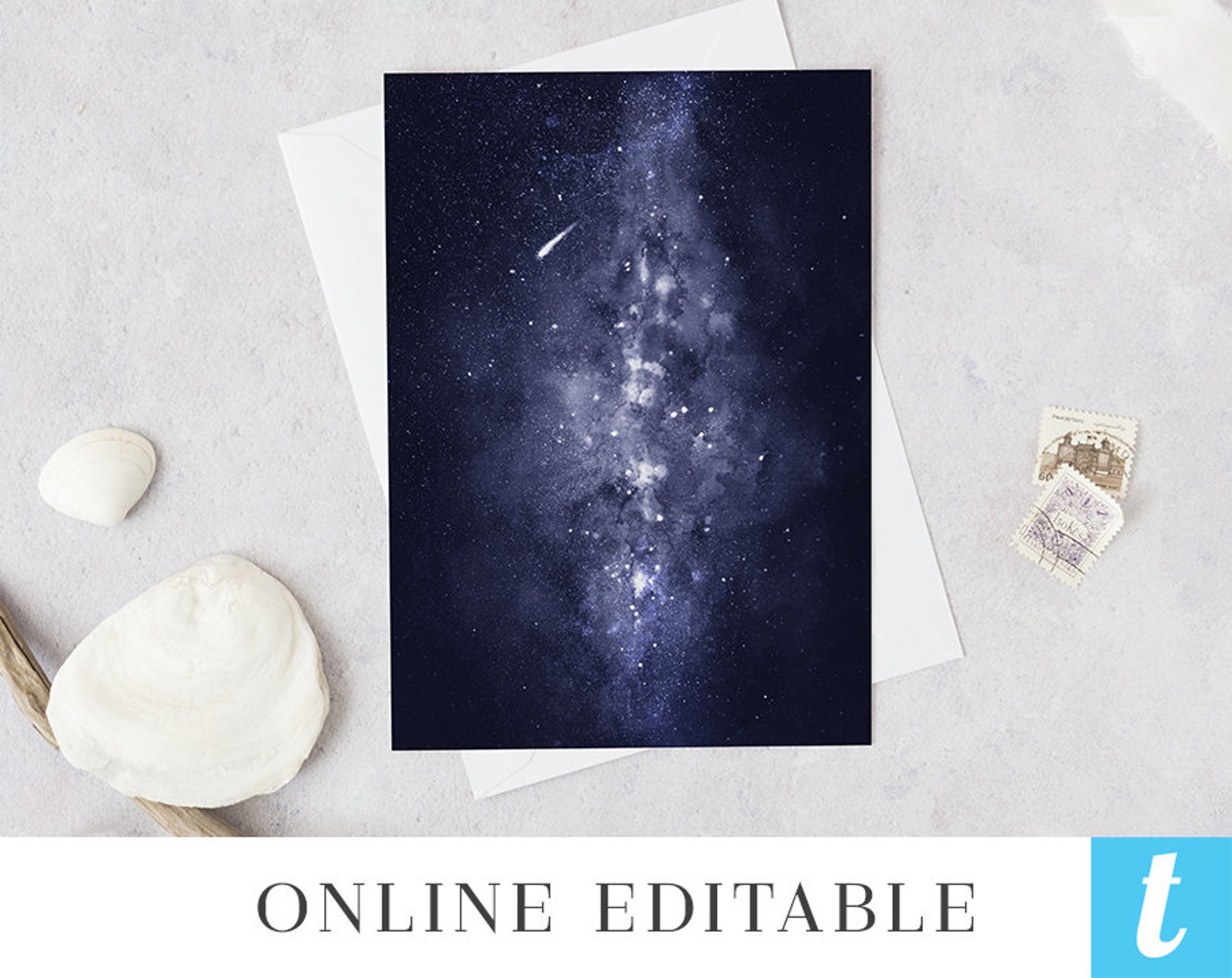 Starry Night Wedding Invitation Template Set Printable Space - Etsy