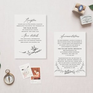 Wedding Details Card Template, Printable Information Card, DIY Instant ...